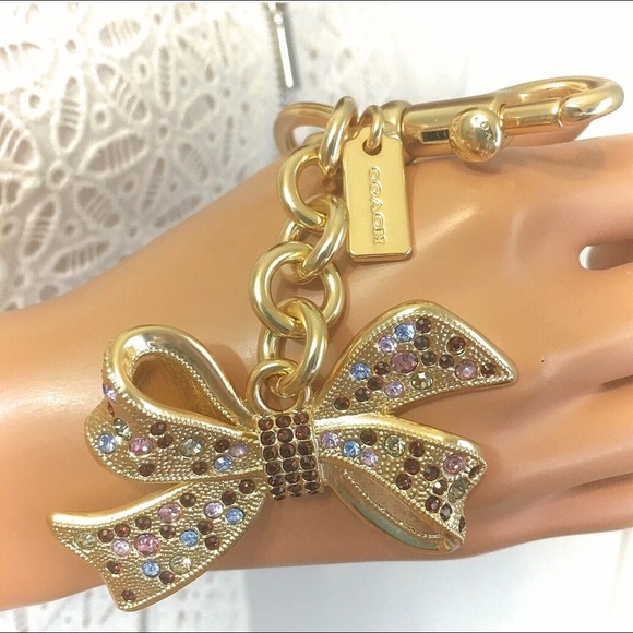 Coach | Accessories | Coach Jeweled Bow Keychain Bag Charm Nwt | Poshmark